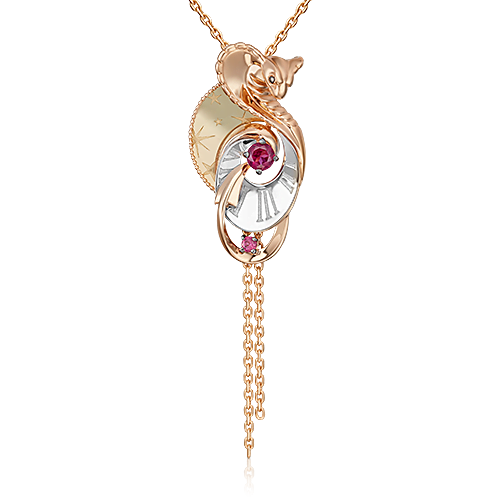 Подвеска, золото, 585 проба, гранат