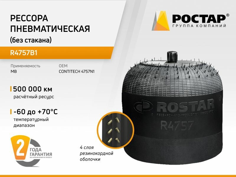 Рессора пневматическая (без стакана) R4757B1 (4757N1)