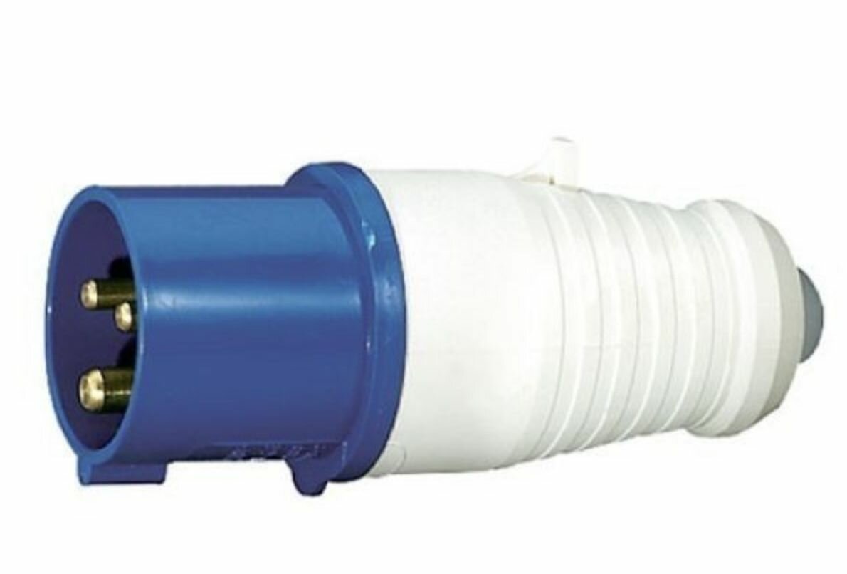 Вилка силовая TS-023 32A 220V 2Р+Е IP44 энергия