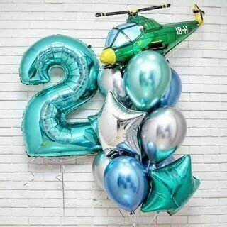 Набор воздушных шаров хром с гелием на праздник , 12 штук