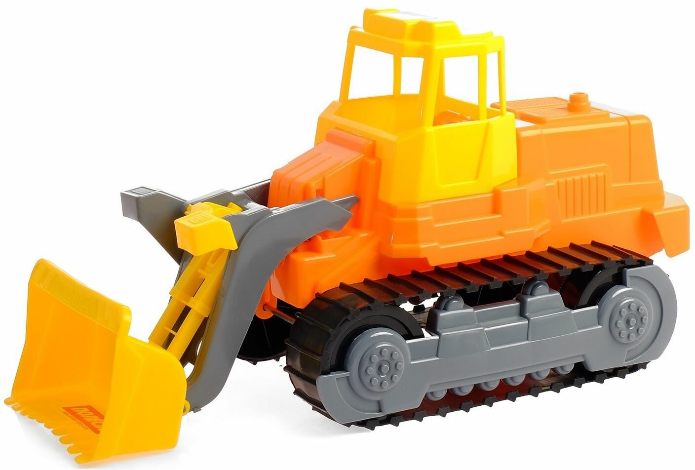Трактор - погрузчик гусеничный, с подвижным ковшом, игрушечная машинка для детей, пластиковая игрушка для песочницы и дома, цвет микс