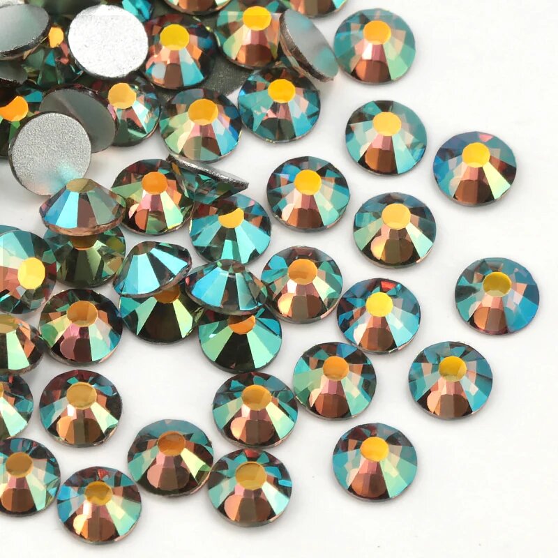 SS16 SS20 SS30 Glitter Rhinestone Crystal AB Non Hot Fix Flat back Rhinestone Apparel for Nail Art Fabric Garment