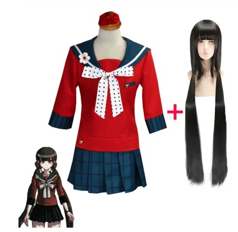 Косплей Harukawa Maki Danganronpa, красный, XL, костюм + парик