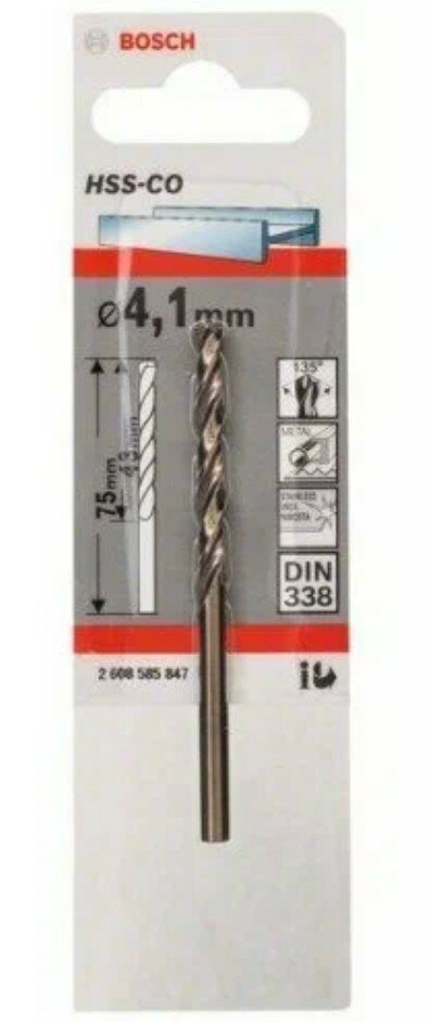 Сверло BOSCH 2.608.585.847 HSS-CO 4.1 мм 1шт