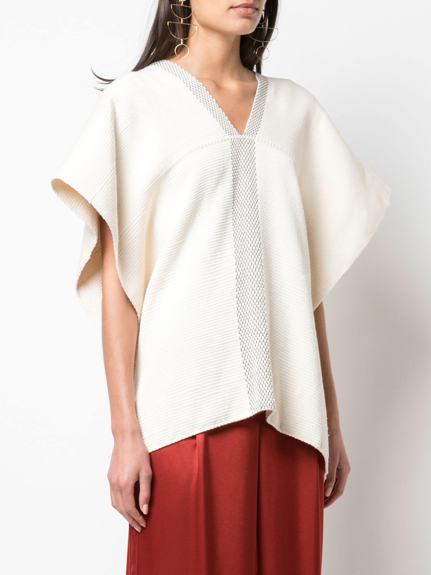 Свитер VOZ Short-sleeve flared sweater, размер OneSize, , бежевый/белый — фото 1