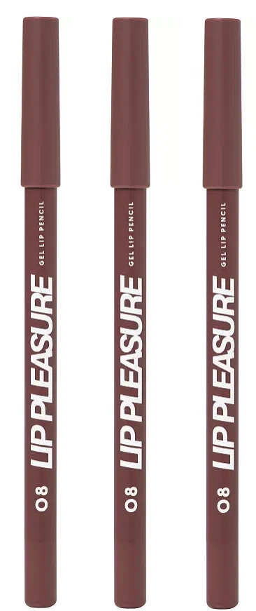 Карандаш для губ гелевый Love Generation Lip Pleasure, тон 08 темно-коричневый, 1,35 г 3 шт