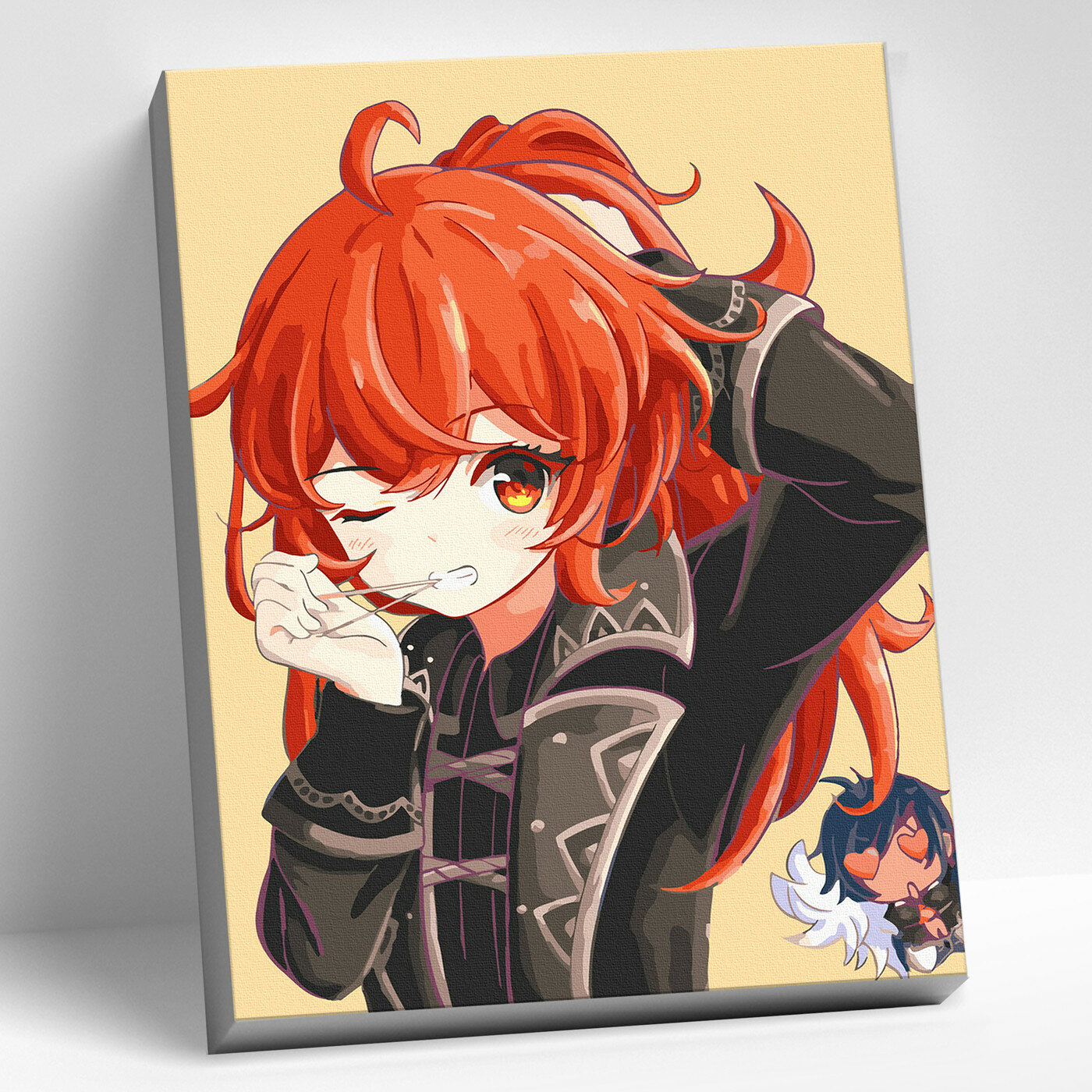 Картина по номерам с цветным холстом 30х40 см Геншин Импакт Genshin Impact Дилюк (24 цвета)