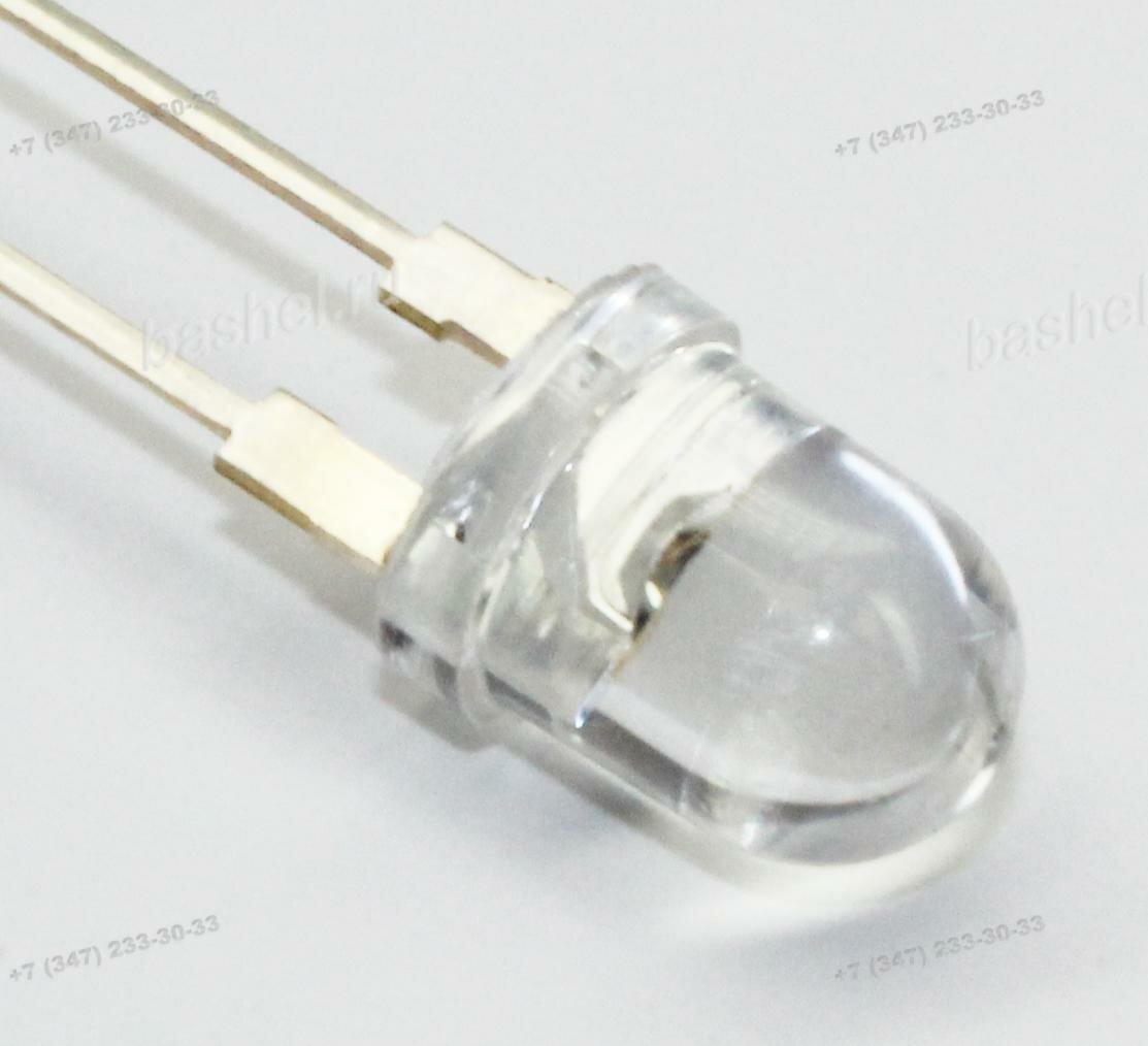 LED DIP 10mm DFL-10Y4DHCB60 4cr, Светодиод, круглый прозрачный 10мм, жёлтый, 50000mcd, 60°, 2.2V, 80mA