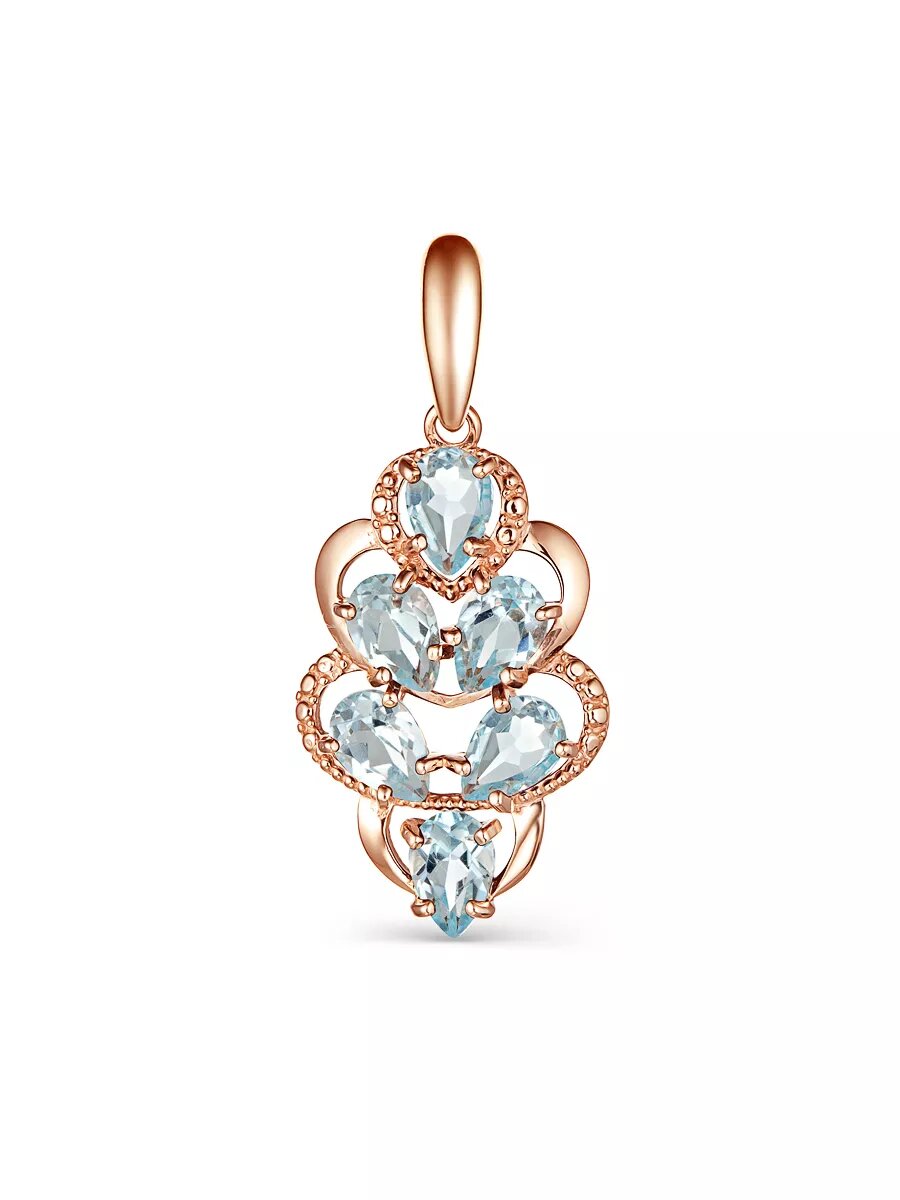 Подвеска, красное золото, 585 проба, бриллиант