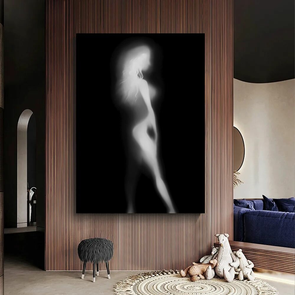 Картина ВсеКартины. тут "Девушка 18+" , 30x40 см, на подрамнике, черно-белая, поп-арт