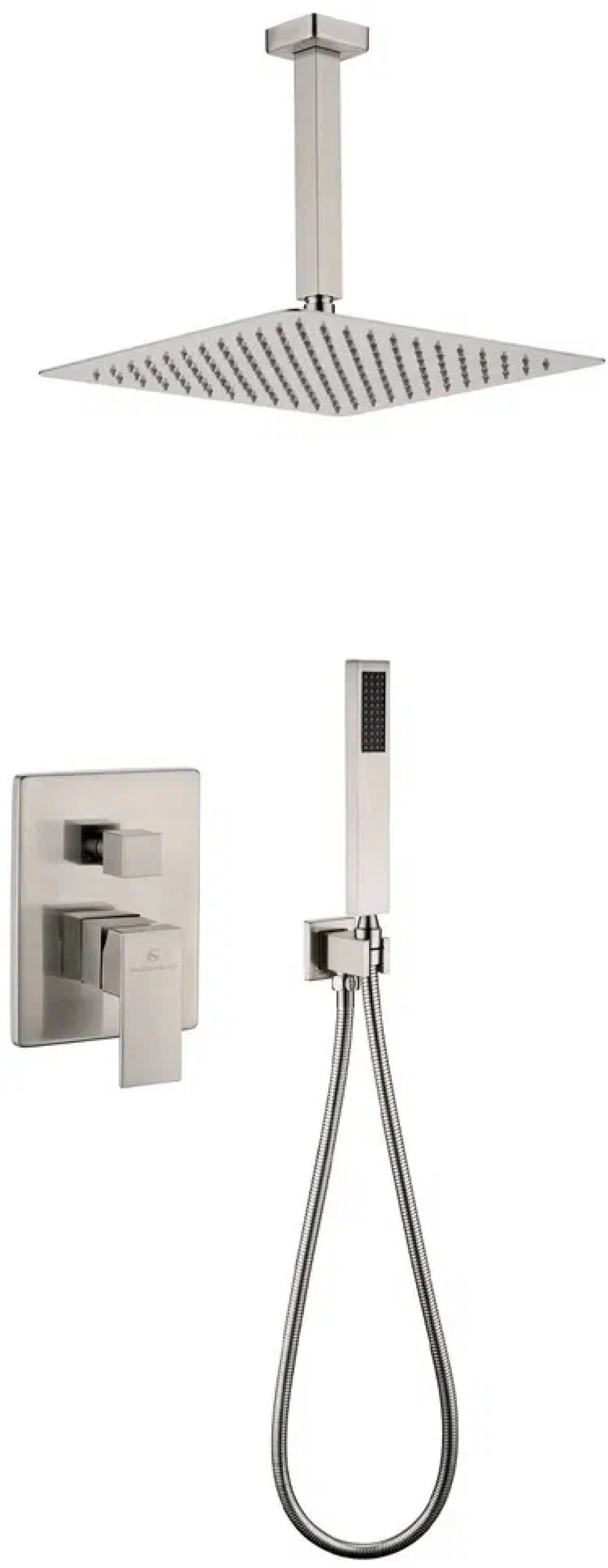 Душевая система скрытого монтажа Grocenberg GB5089NK-4 Никель, высокий душ