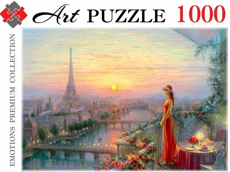 ПазлыArtpuzzle 1000 деталей. Дандорф О. Вечерний Париж РУК1000-0457, (Рыжий кот)