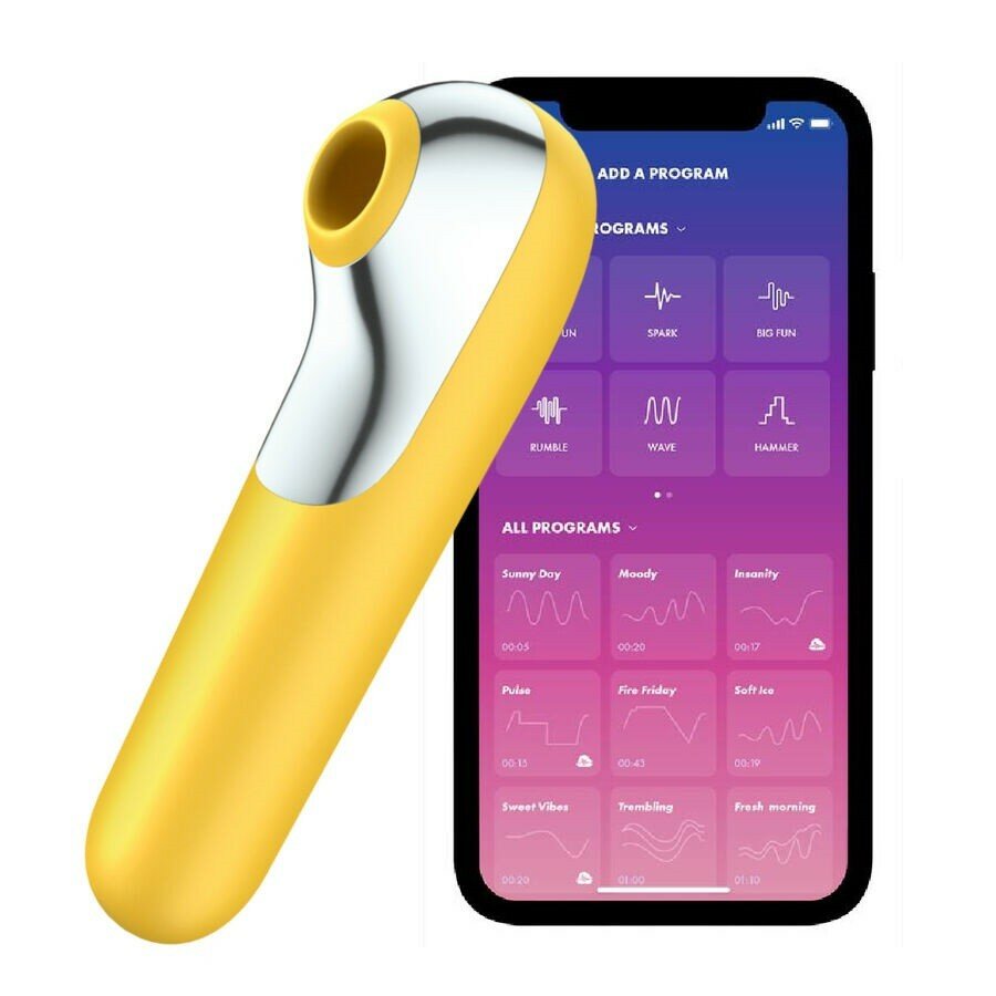 Стимулятор клитора Satisfyer Dual Love Yellow, 11 вакуумных режимов, 10 вибраций, USB