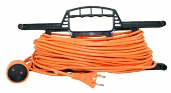 Удлинитель-шнур силовой Jett 1 розетка 25м 10А оранжевый с выносной розеткой б/з