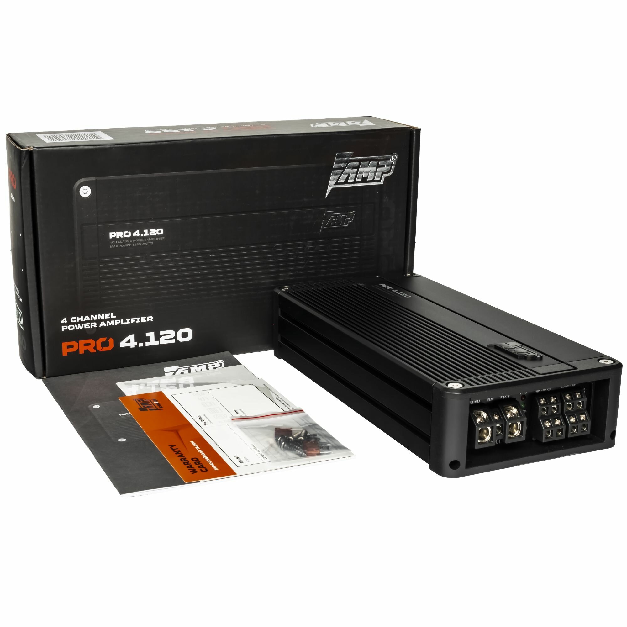 Автомобильный усилитель звука AMP PRO 4.120 четырехканальный