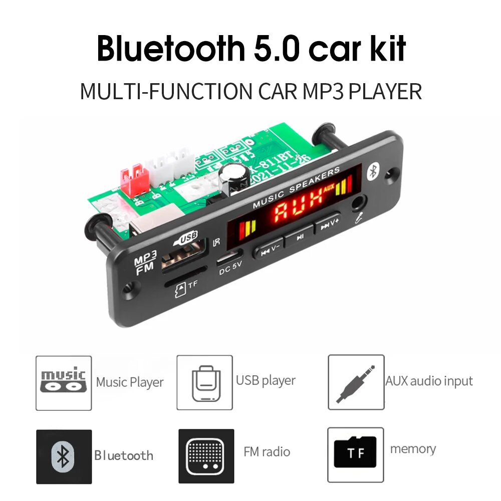 Bluetooth 5.0 MP3 Decoder Board 6W 3.7V-5V — фото 1
