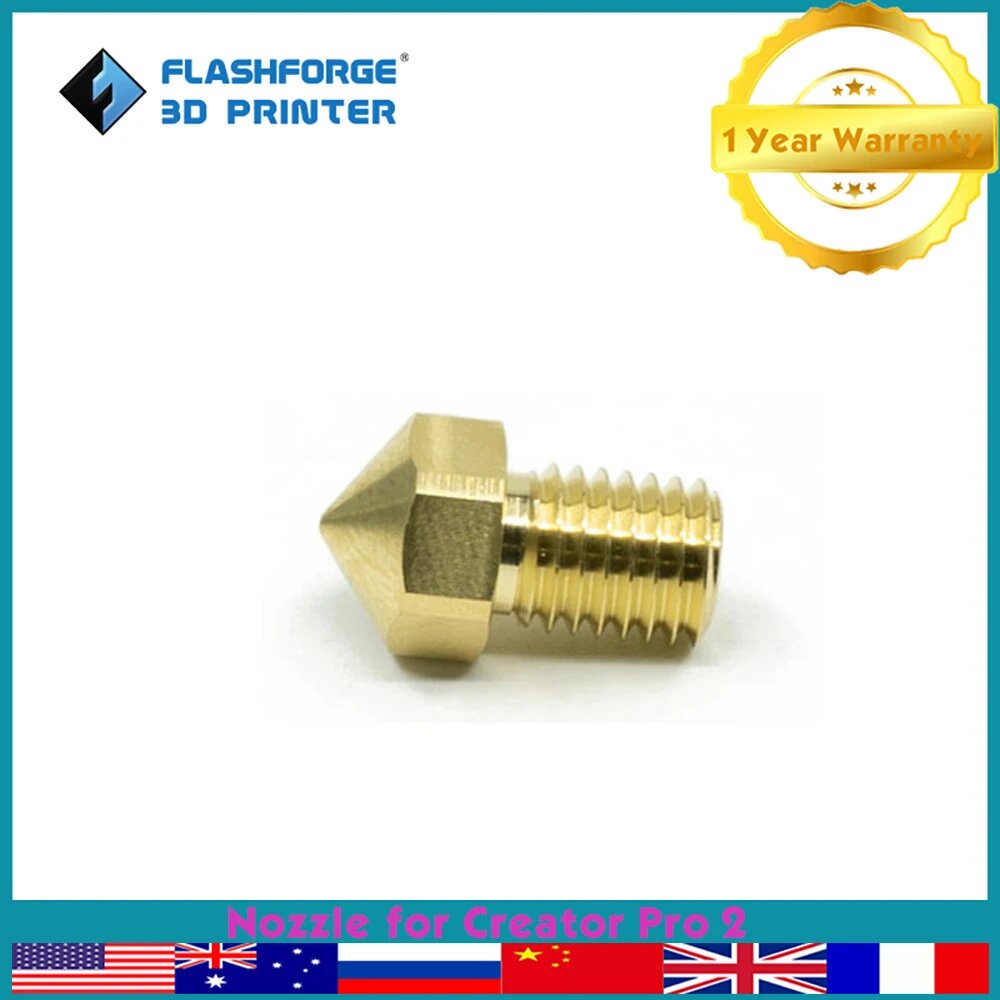 Сменные латунные сопла FLASHFORGE для Creator Pro 2 0,4 мм, 0,6 мм 10pcs