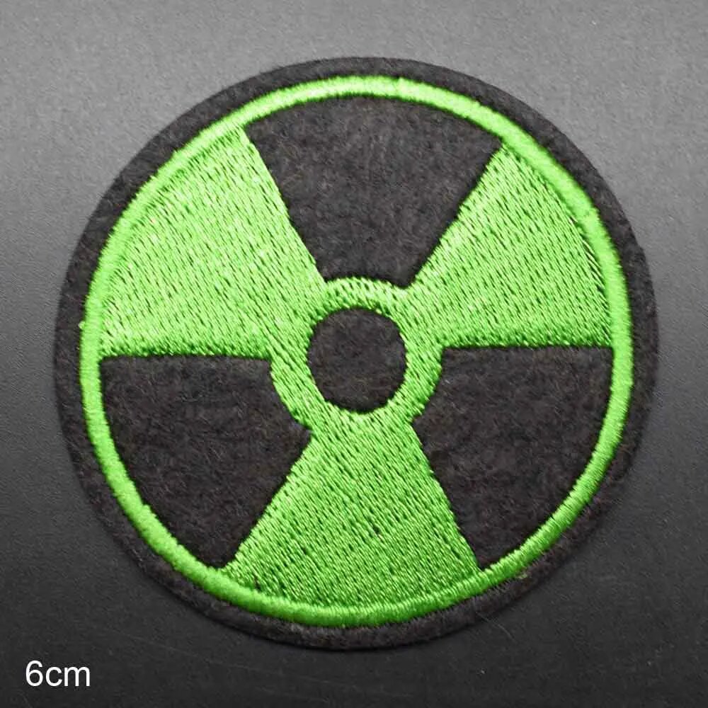 Желто-зеленые знаки радиации вышитые нашивки Зеленый, lv(C7-5