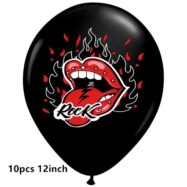 Черные шары "Rock" 12 дюймов, 10 шт.