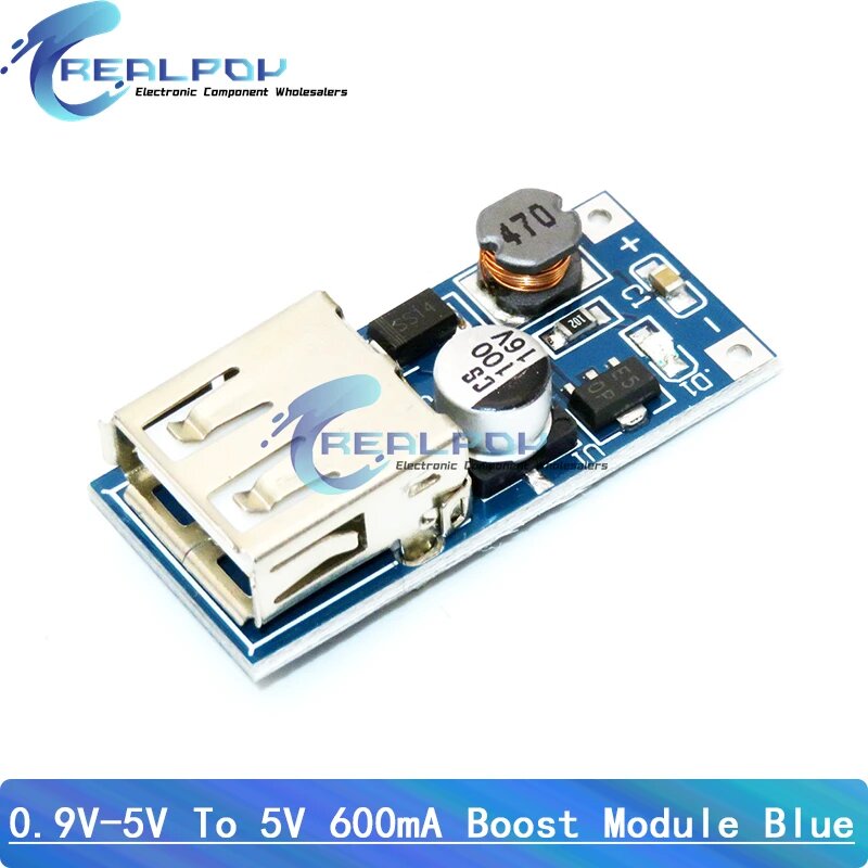 Модуль повышающий 0.9V-5V to 5V 600mA Blue REALPOY