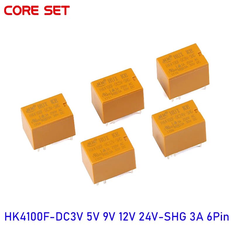 5 шт. Мини-реле мощности CORE SET HK4100F HK4100F-DC3V-SHG