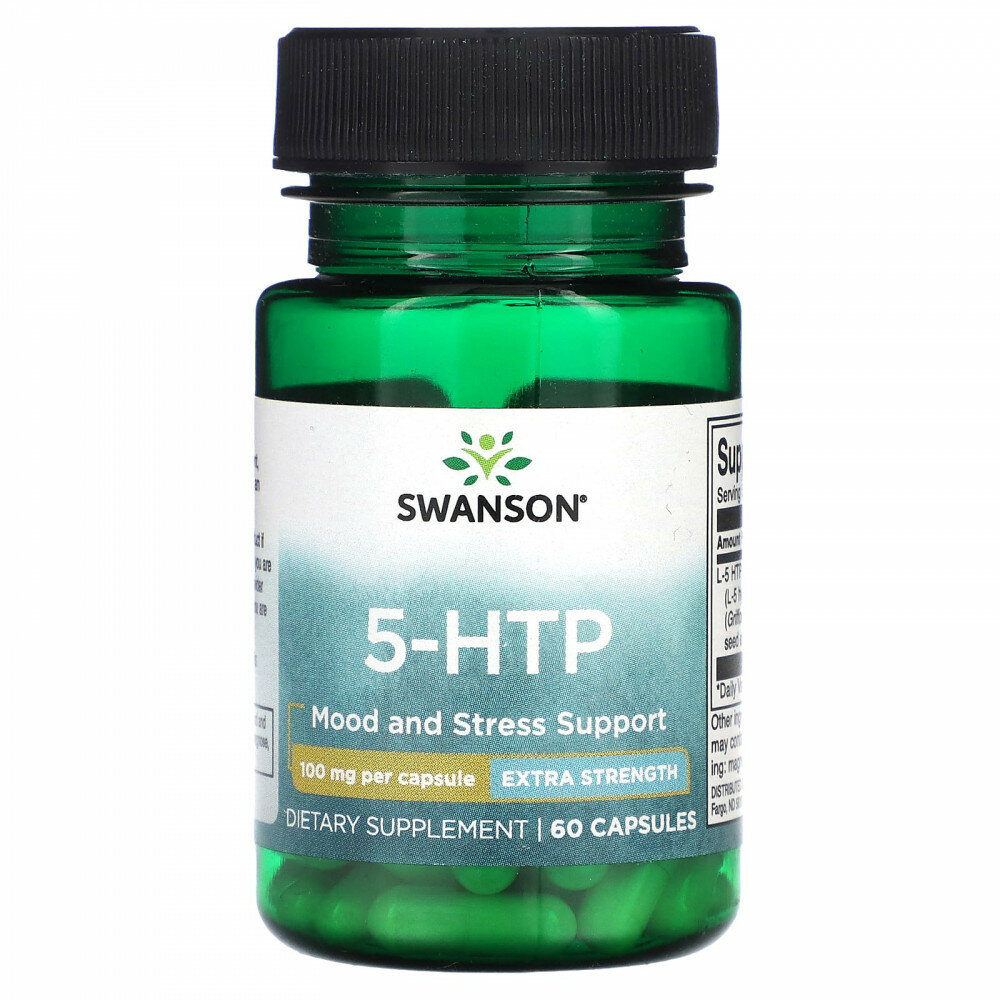 Swanson, 5-HTP, 100 мг, 60 веганских капсул