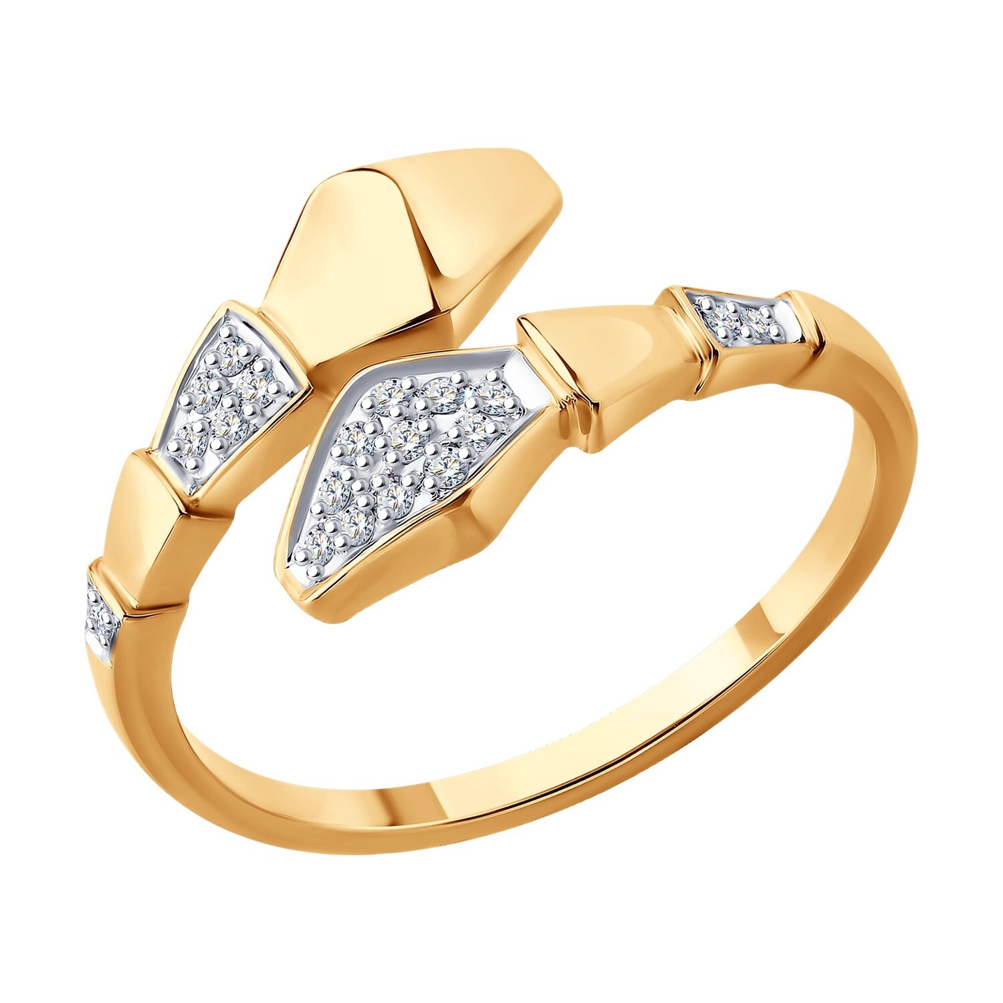 Кольцо, красное золото, 585 проба, бриллиант