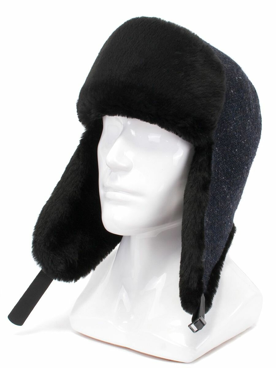 Шапка-ушанка ушанка из шерстяной ткани и меха для мужчин