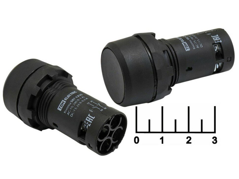 Кнопка SB7-CA25 без фиксации черная замыкание/размыкание 4 контакта (0746-0010)