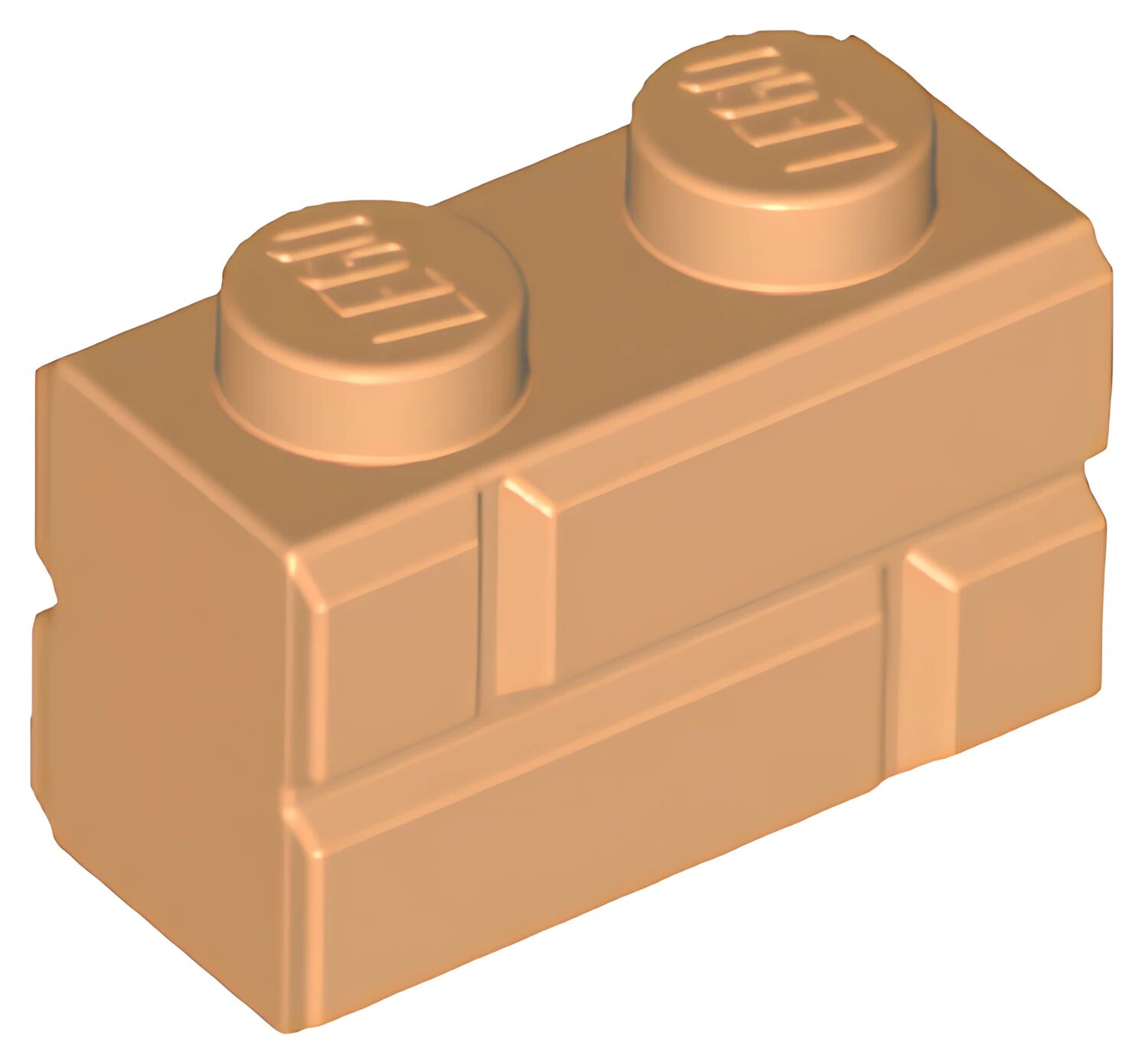 Деталь LEGO Brick, Modified 1 x 2 with Masonry Profile 98283 Medium Nougat N