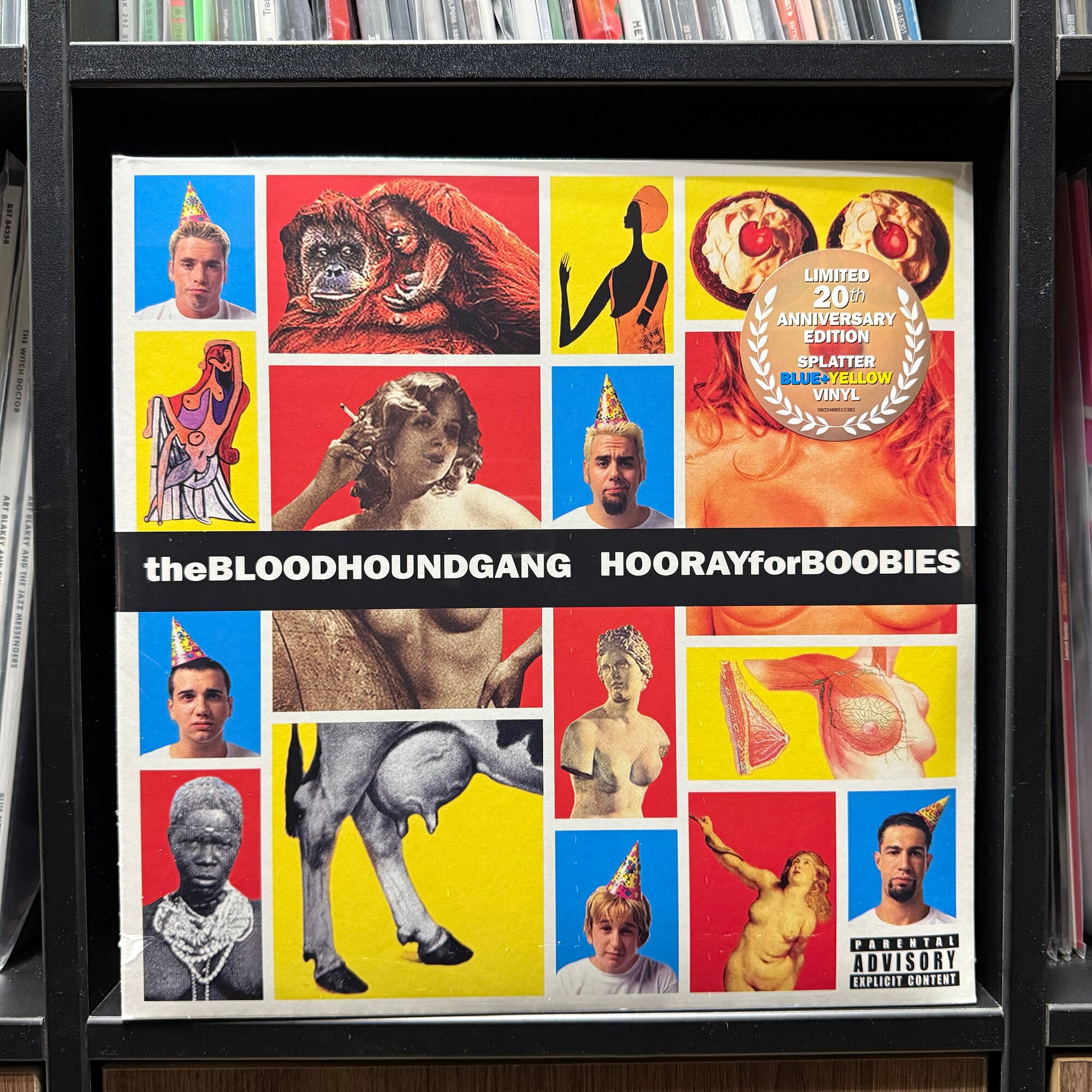 Виниловая пластинка BLOODHOUND GANG - Hooray For Boobies (20th Anniversary Edition) (still sealed, limited gatefold blue yellow & white splattered vinyl 2xLP + insert) LP Винил