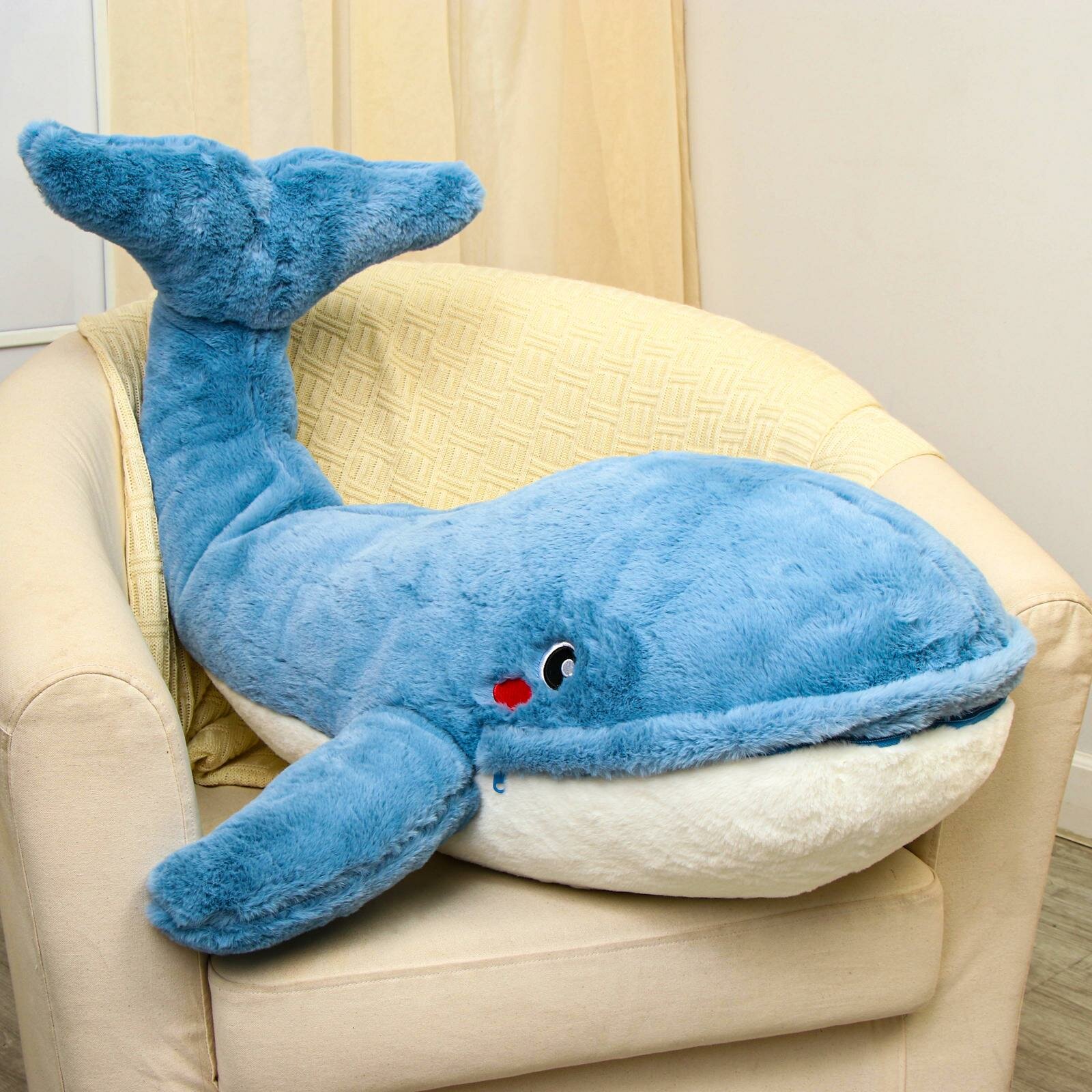 Мягкая игрушка ЛАС играс "Кит", 90 см, материал полиэстер, 1 шт.