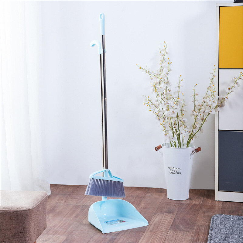 Набор веников и совок, скандинавский синий, нержавеющая сталь, мягкая щетина