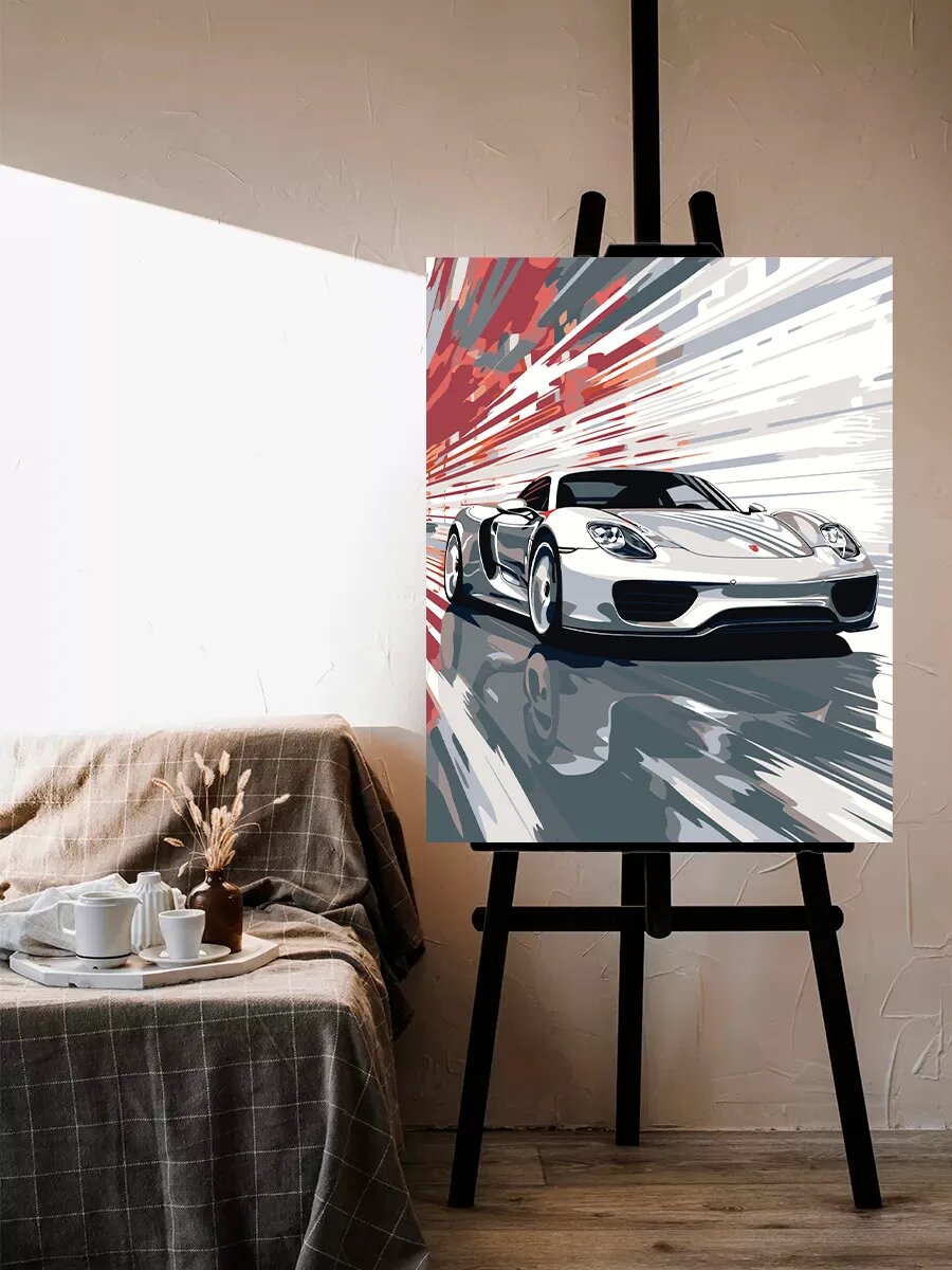 Картина по номерам Porsche 918 Спорткар Порше Машина