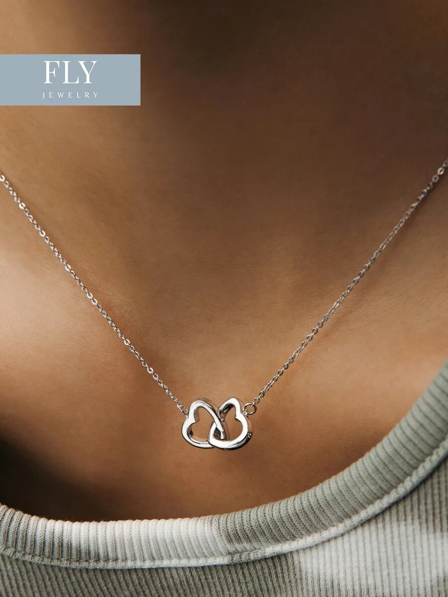 Колье, серебро, 925 проба, фианит