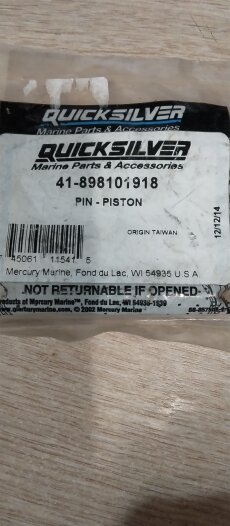 Палец поршня для лодочного мотора Mercury/Tohatsu 4/5hp (41-898101918/41-16056)