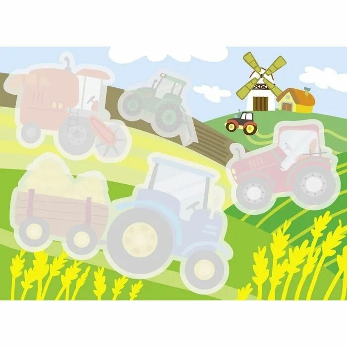 Водная раскраска Стрекоза Трактор. Многоразовая