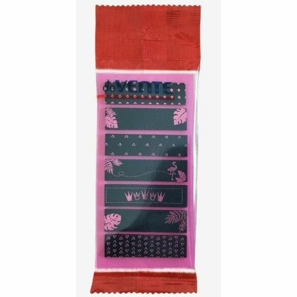 Блок клейкий deVENTE закладки 45х12 мм 7х25 листов Flamingo 7 дизайнов, тиснение розовая фольга (2011921)