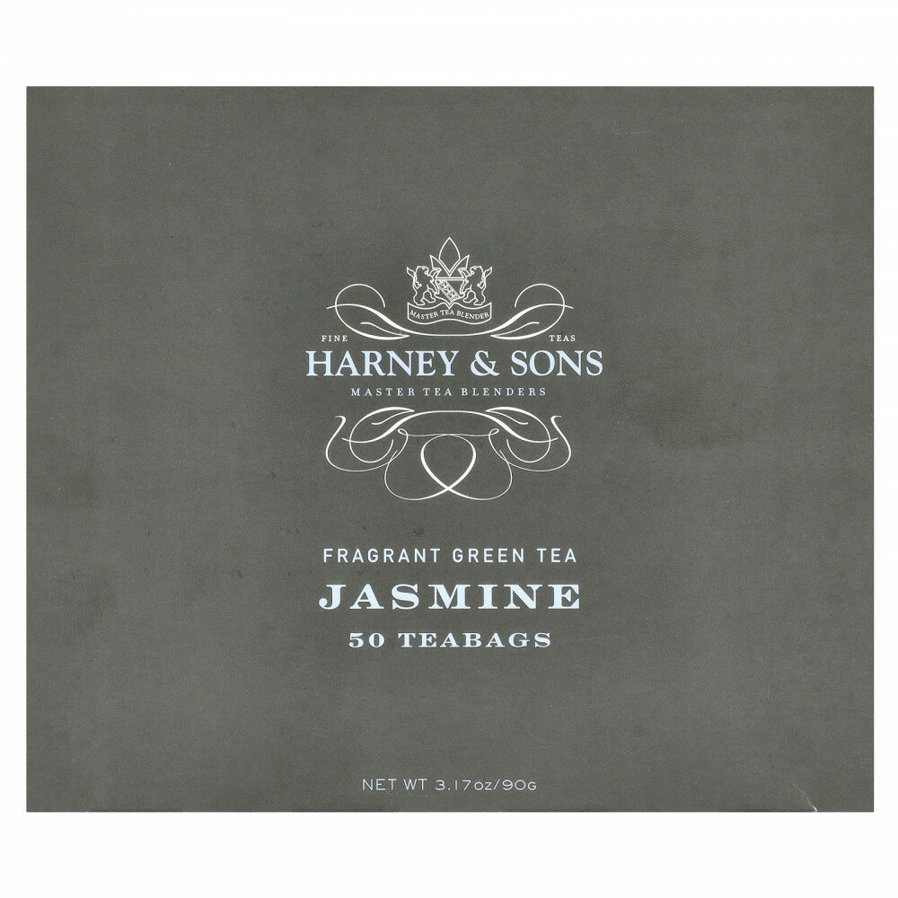 Harney & Sons, Ароматный зеленый чай, жасмин, 50 пакетиков, 90 г (3,17 унции)