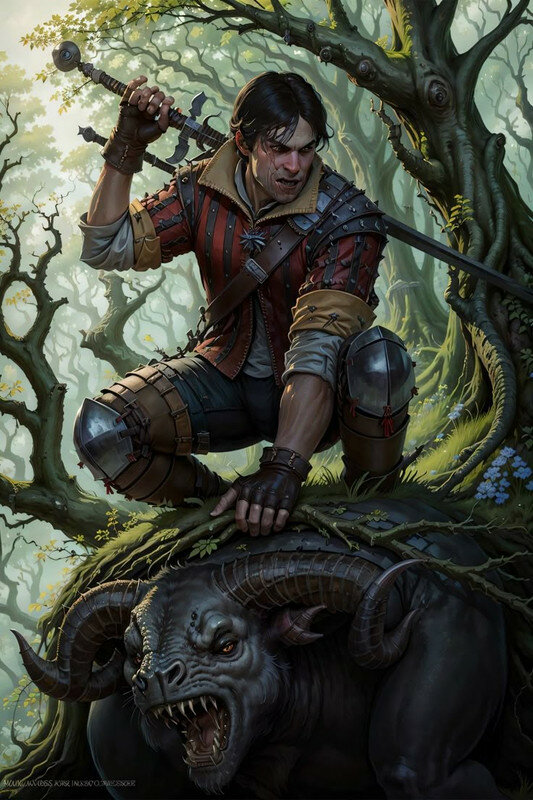 Алмазная мозаика "The Witcher" 40*50см, без рамы. Отлично подходит для дома, украшения, подарков, Рождества.