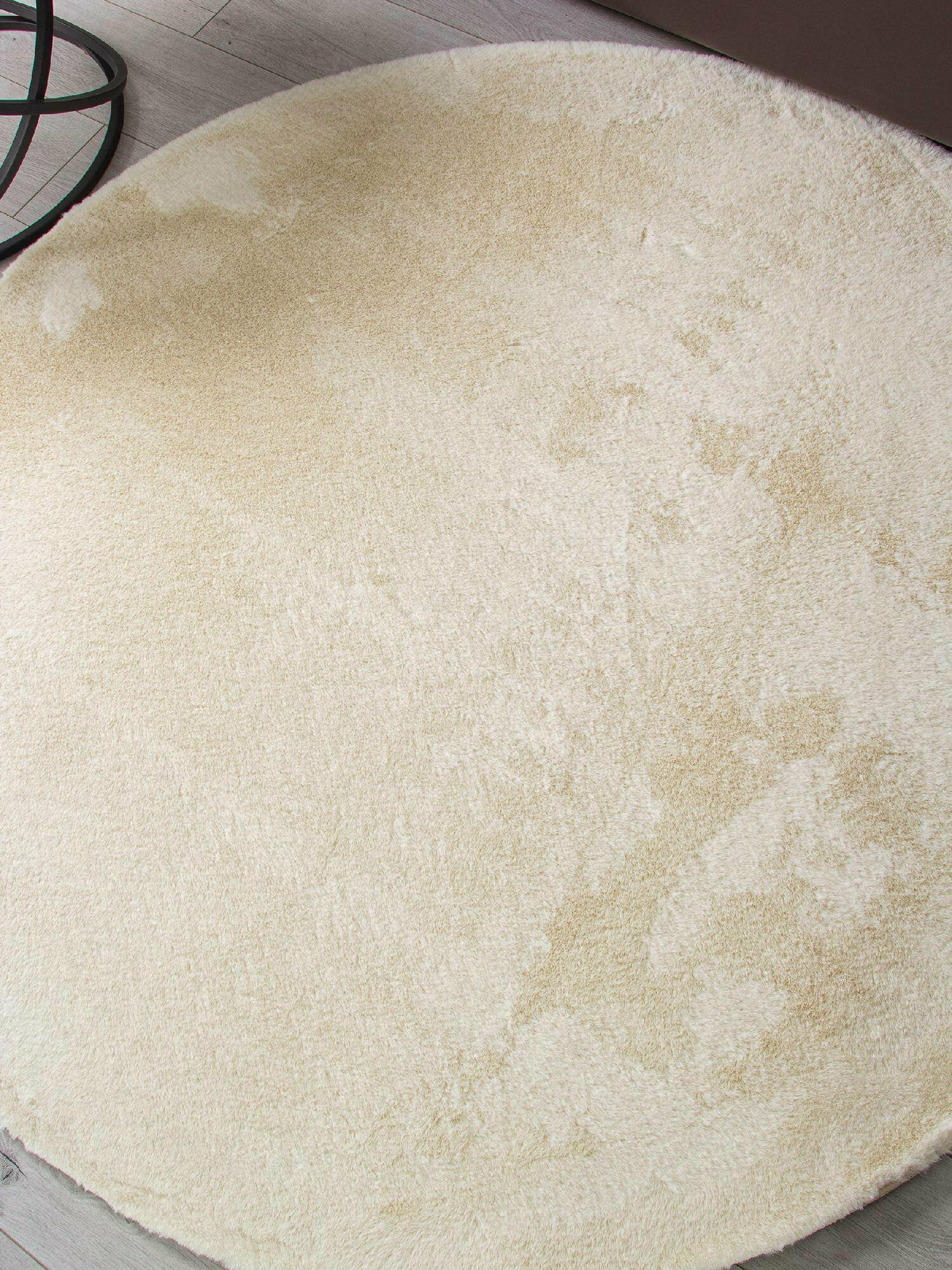 Ковер изготовлен в Китае Круглый на пол в спальню в гостиную 200х200 см светлый однотонный ворс 20 мм шегги 397835 ковренок