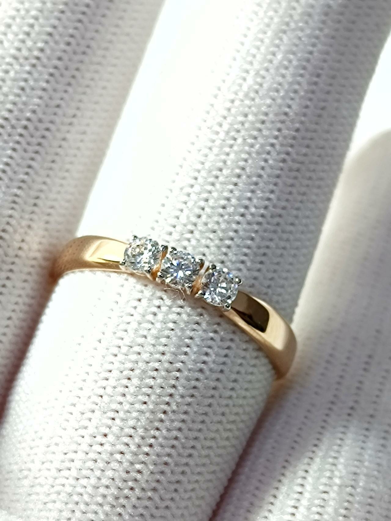 Кольцо, красное золото, 585 проба, фианит