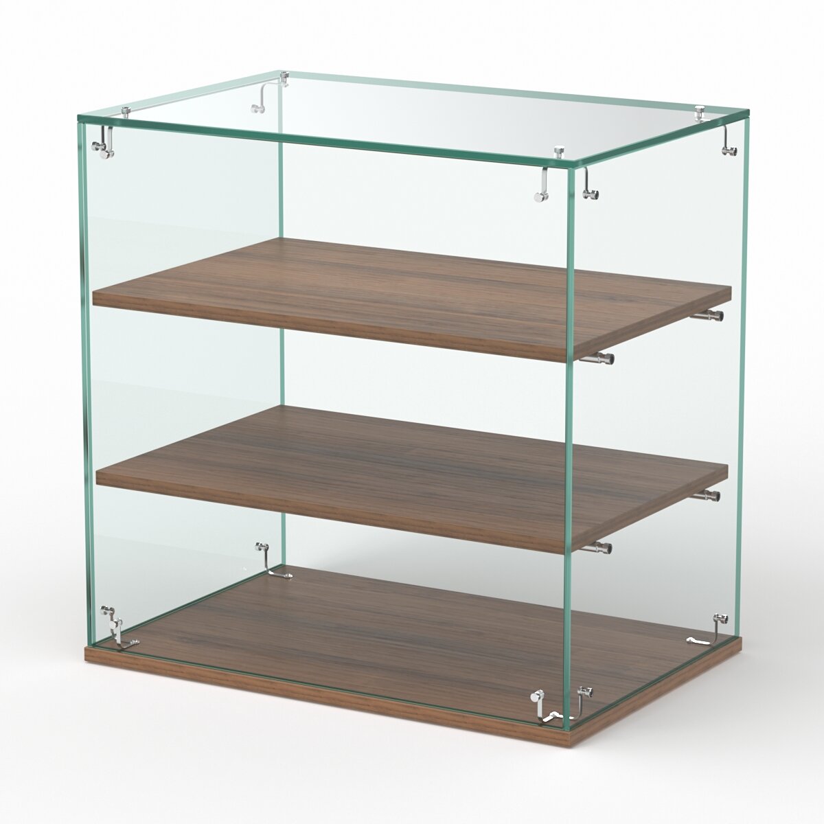 Витрина "сладость" №7А-О-П для выпечки настольная с прямыми полками без дверок пдсп, Орех