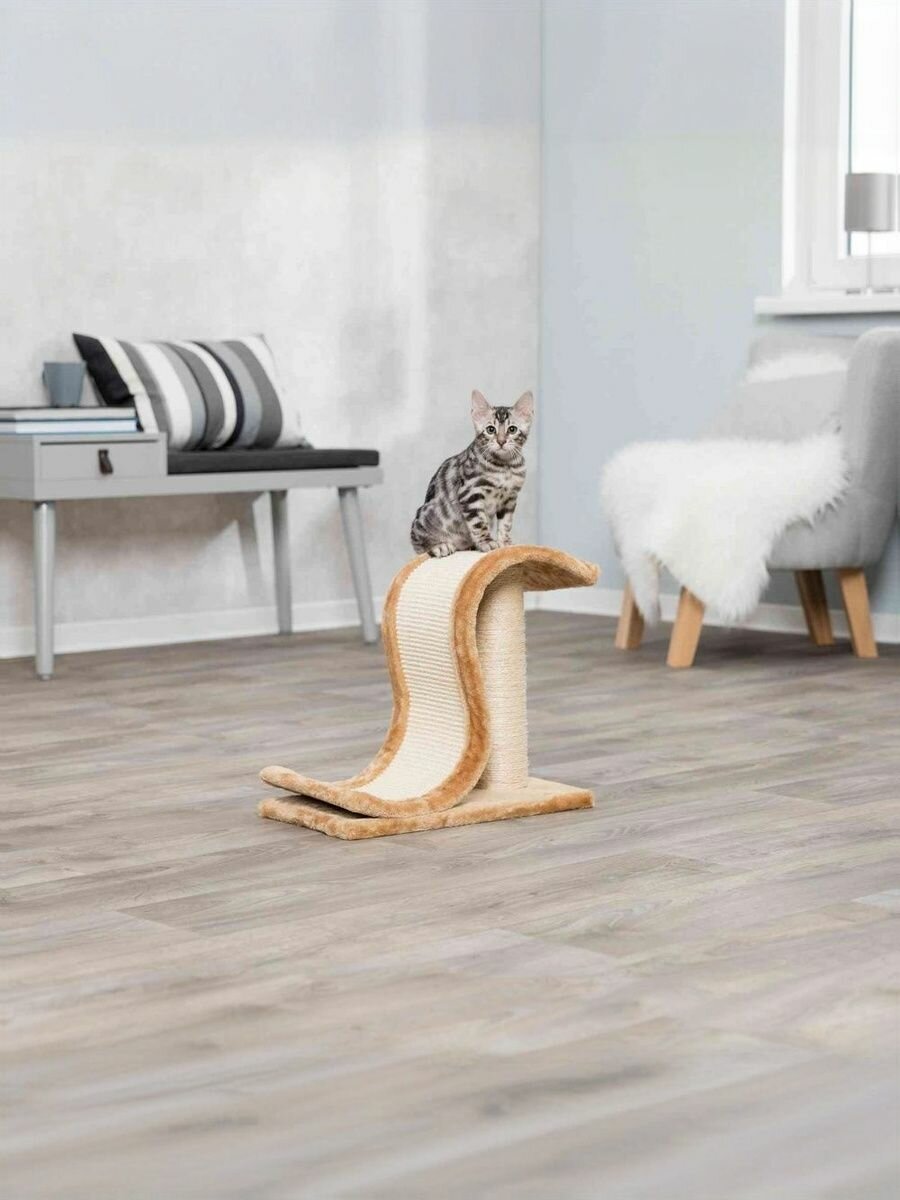 Trixie Когтеточка для кошек Волна Inca сизаль/плюш 39см