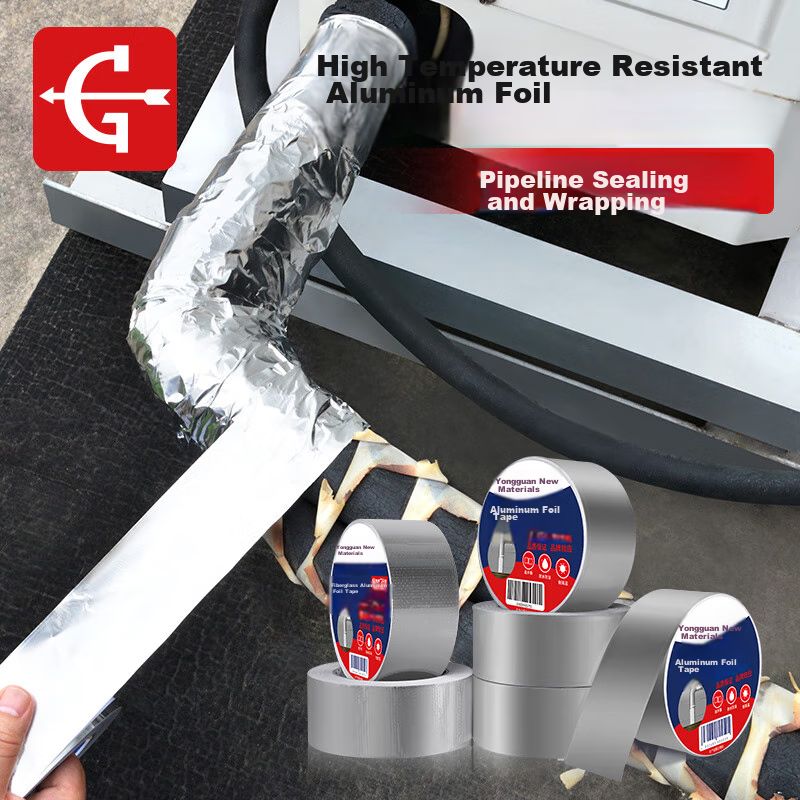 Yongguan Aluminum Foil Tape, Heat-Resistant And Anti-Aging, Pipe Insulation And Sealing, Kitchen Stove Waterproof And Oil-Proof, Thickened 4.8cm*25m*1 Roll, Waterproof, Moisture-Proof, High-Temperature Insulation And Heat Preservation Tape