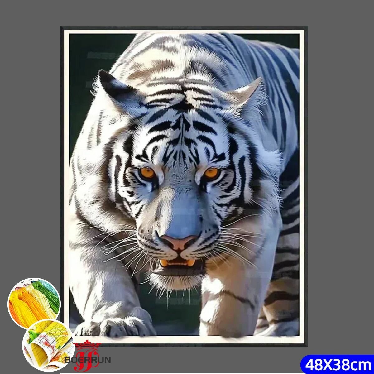 Вышивка крестом, наборы для вышивания крестиком, тигр, канва 11CT 48x38см, полная зашивка (без подрамника, без рамки)=v=