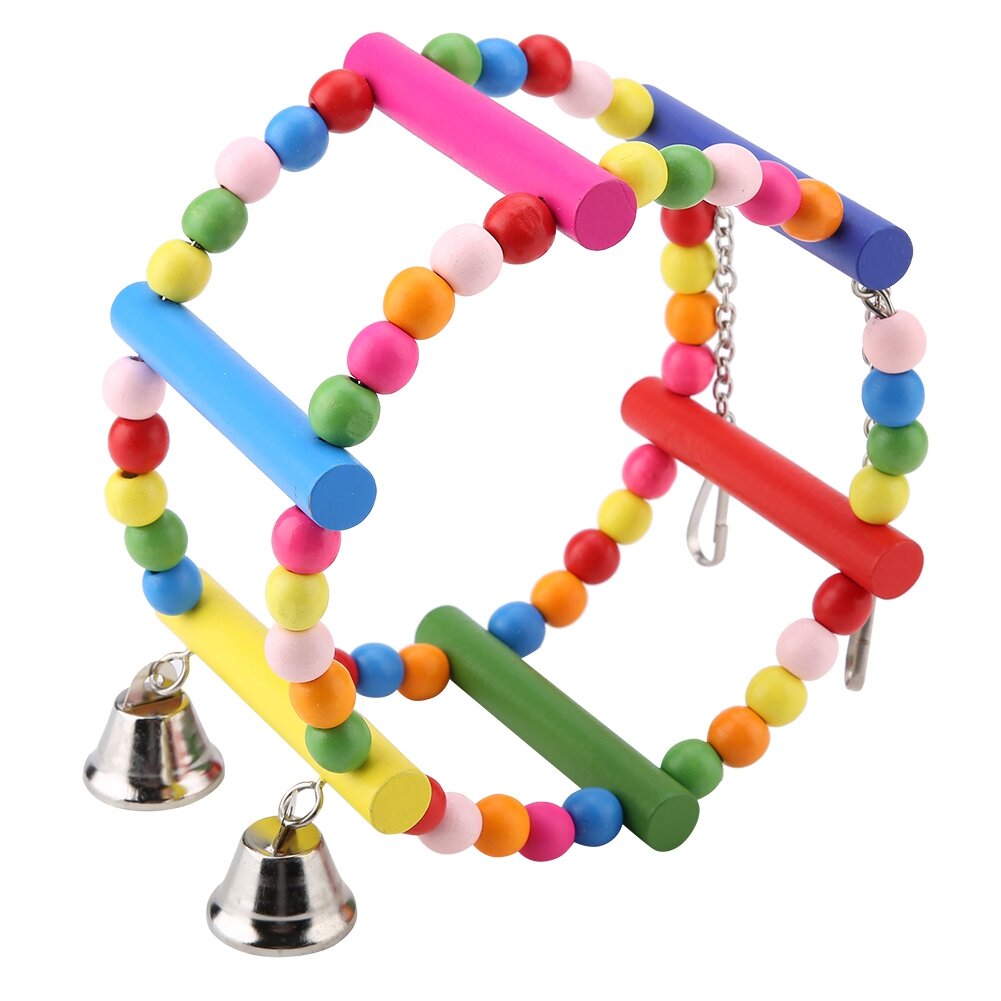 Деревянная подвесная игрушка-качели для попугаев, подходящая для попугаев и других птиц.