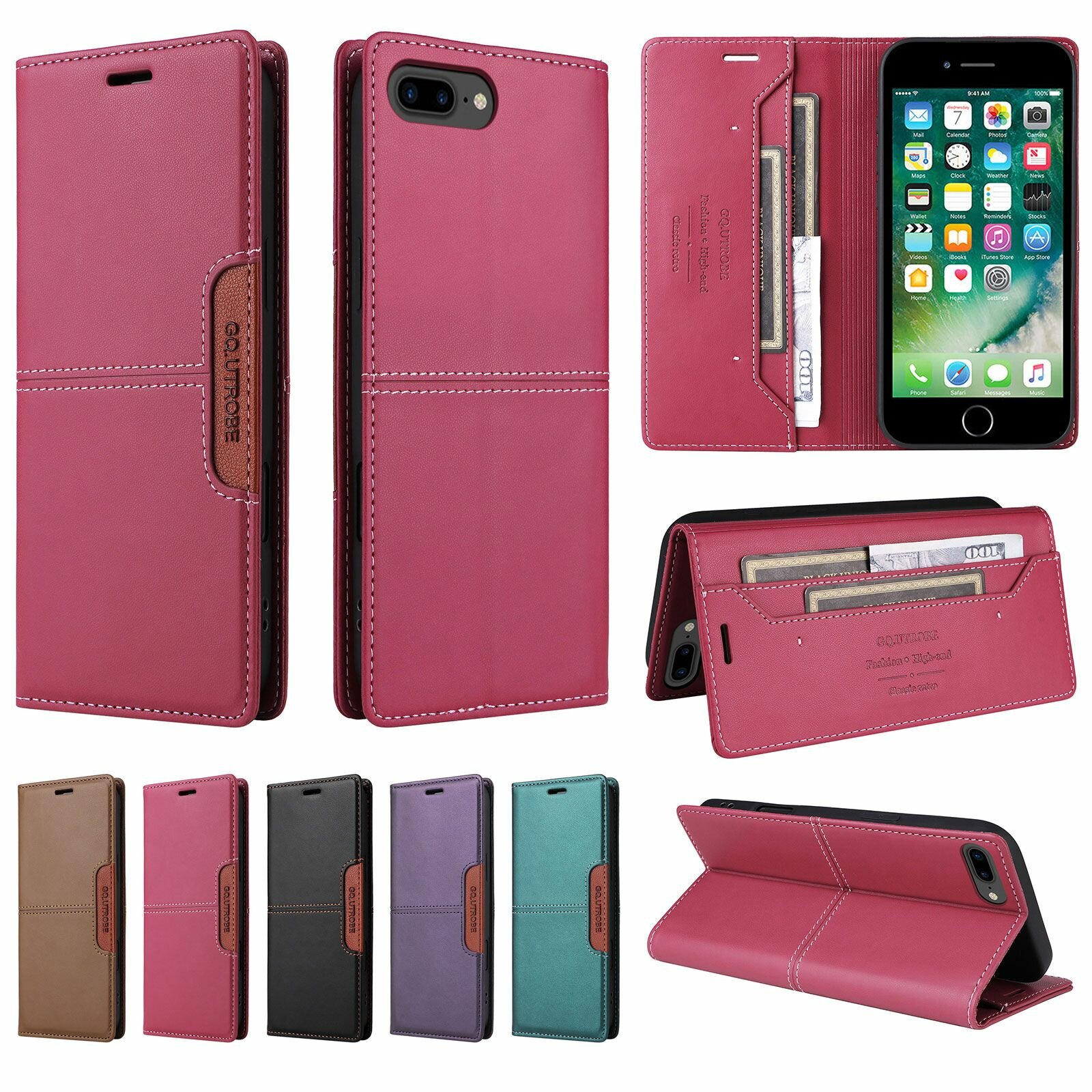 Чехол-книжка Для Apple iPhone 6Plus/7 Plus / iPhone 8 Plus(наайфон 6 плюс айфон 7 плюс и айфон 8 плюс) Роскошный Дизайнерский Кожаный Чехол-кошелек