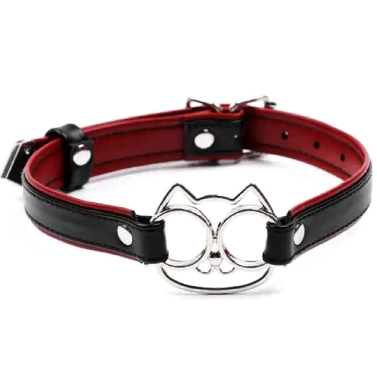 Чокер Notabu, с кошечкой BDSM, кожаный, регулируемый, черный