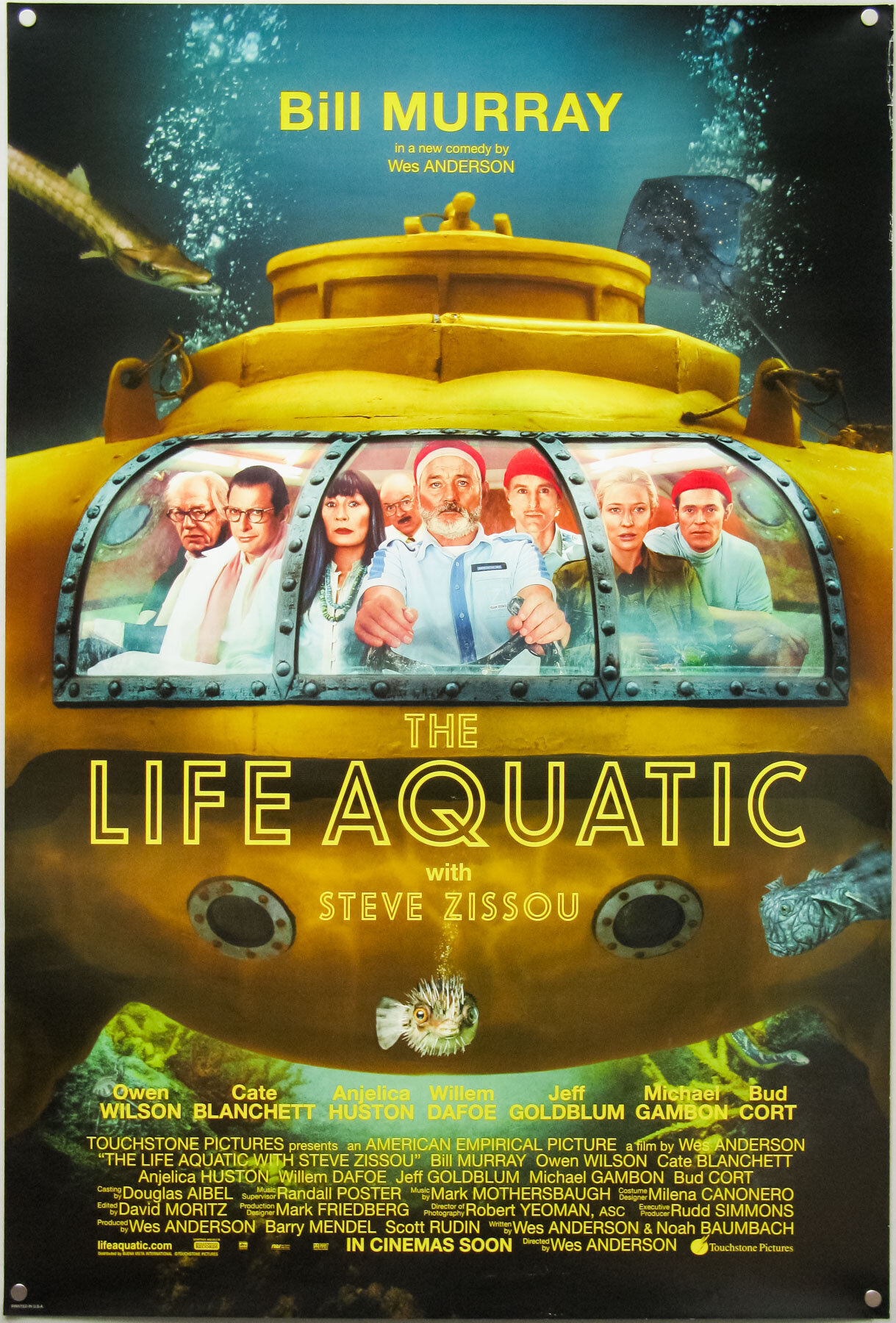 Плакат, постер Водная жизнь Стива Зиссу (The Life Aquatic with Steve Zissou) 2004 на холсте, размер 21х30см
